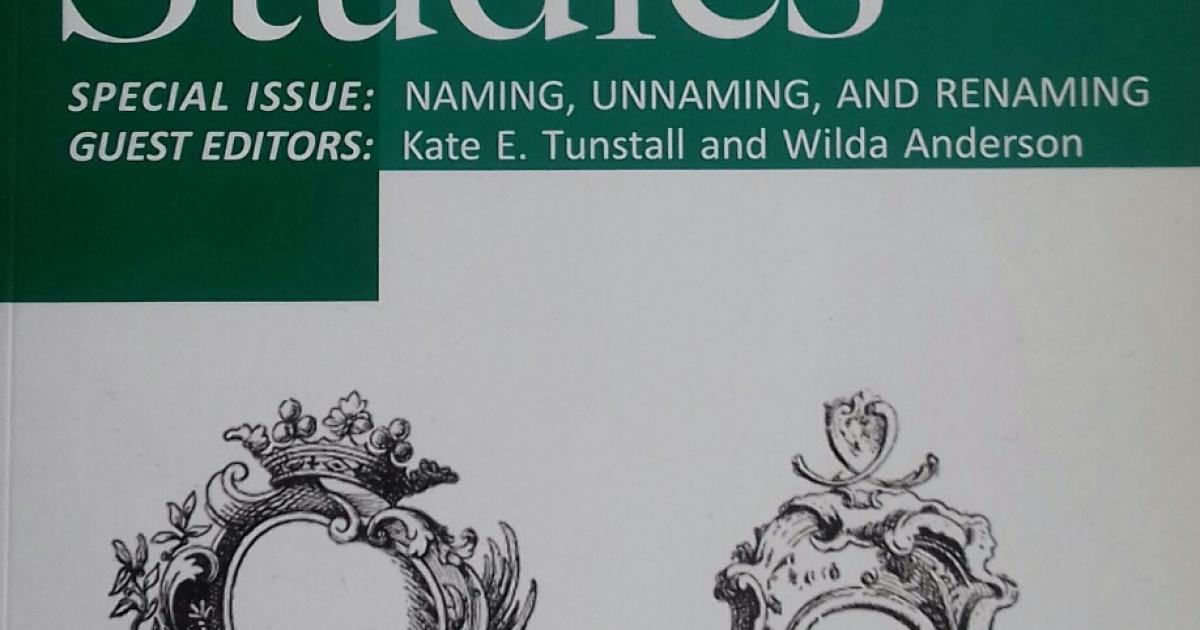 Naming, Unnaming, and Renaming | Faculty of Medieval and Modern Languages