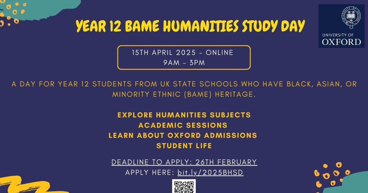 Virtual Study Day for BAME students | Faculty of Medieval and Modern ...