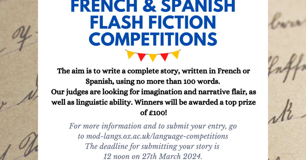 Flash Fiction Competitions in French and Spanish are now open | Faculty ...